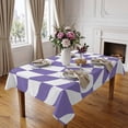 Abstract Purple White Checker Table Cloth 60x84in, Waterproof Rectangle ...