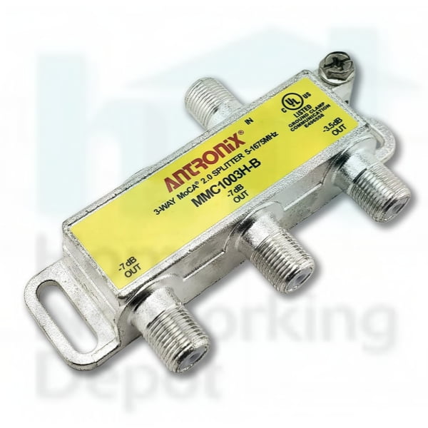 ANTRONIX 3 WAY UNBALANCED SPLITTER MoCA 2.0 COMPLIANT 5-1675 MHz ...