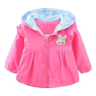 TAIAOJING Baby Girls' Hooded Jacket Winter Cartoon Rabbit Thicken Keep Warm +Bag Windbreaker ...