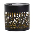 Solar Peony Projection Lantern – Hollow Metal Cylindrical Outdoor Lamp ...
