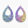 50pcs Ion Plating(IP) 201 Stainless Steel Filigree Pendants Etched ...