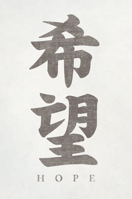 Japanese Calligraphy Hope, poster print - Walmart.com