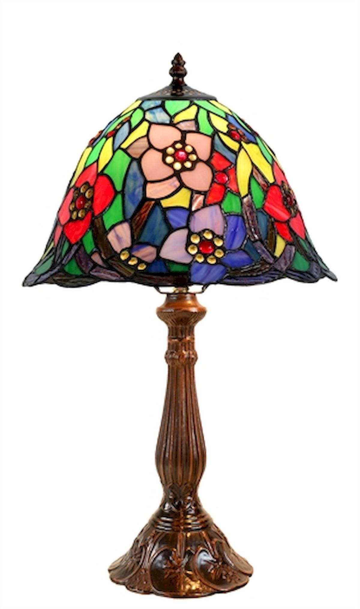 Multi Colored Bright Floral Tiffany Style Table Lamp - Walmart.com