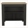 Kitchen Island 3-Shelf Transitional Wenge & Light Oak | Manufactured ...