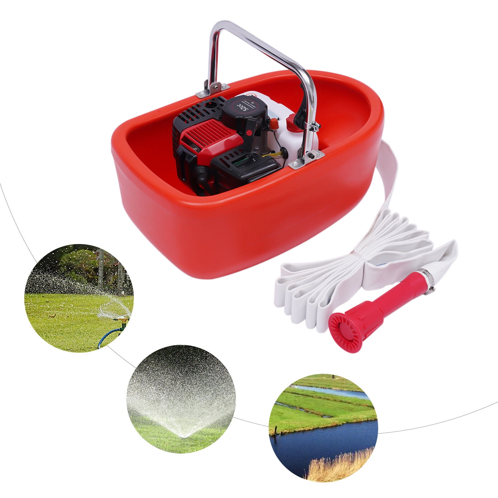 2.3 HP 52CC Gas Powered Water Pump 1.5'' Portable Semi-Trash Irrigation ...