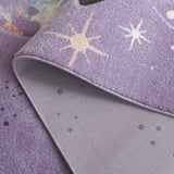 SAFAVIEH Carousel Kids Planets and Stars Area Rug, Purple/Orange, 5'3 ...