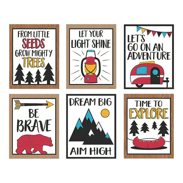 Adventure Motivational Posters - Educational - 6 Pieces - Walmart.com