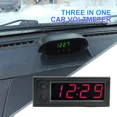 Green-3 in 1 Car Temperature Clock 12V LED Display Car Thermometers ...