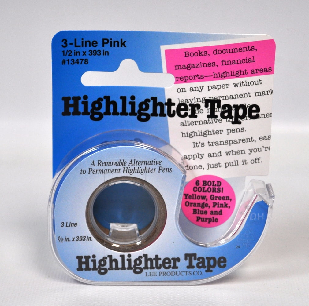 Removable Highlighter Tape Pink - Walmart.com