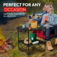 Camping Table, 2-Tier Folding Portable Table with 4 Cup Holders ...