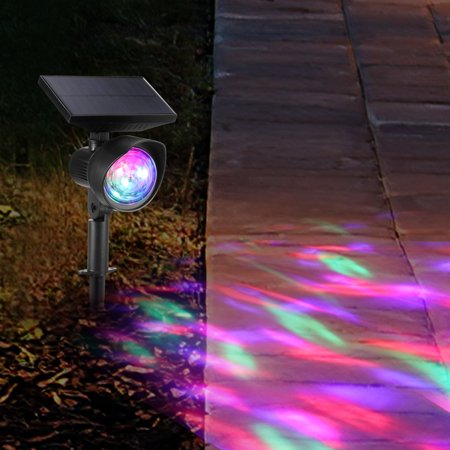 Yard Solar Light LED Projection Light Rotating Solar LED Colorful Light ...