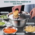 3-in-1 Stainless Steel Grater Bowl with Grater, Strainer, Drain Basket ...