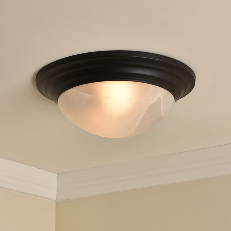 Frosted Glass Flush Mount Ceiling Lights Bronze