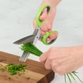 Mainstays 5 Blade Herb Kitchen Scissors with Blade Guard, Green ...