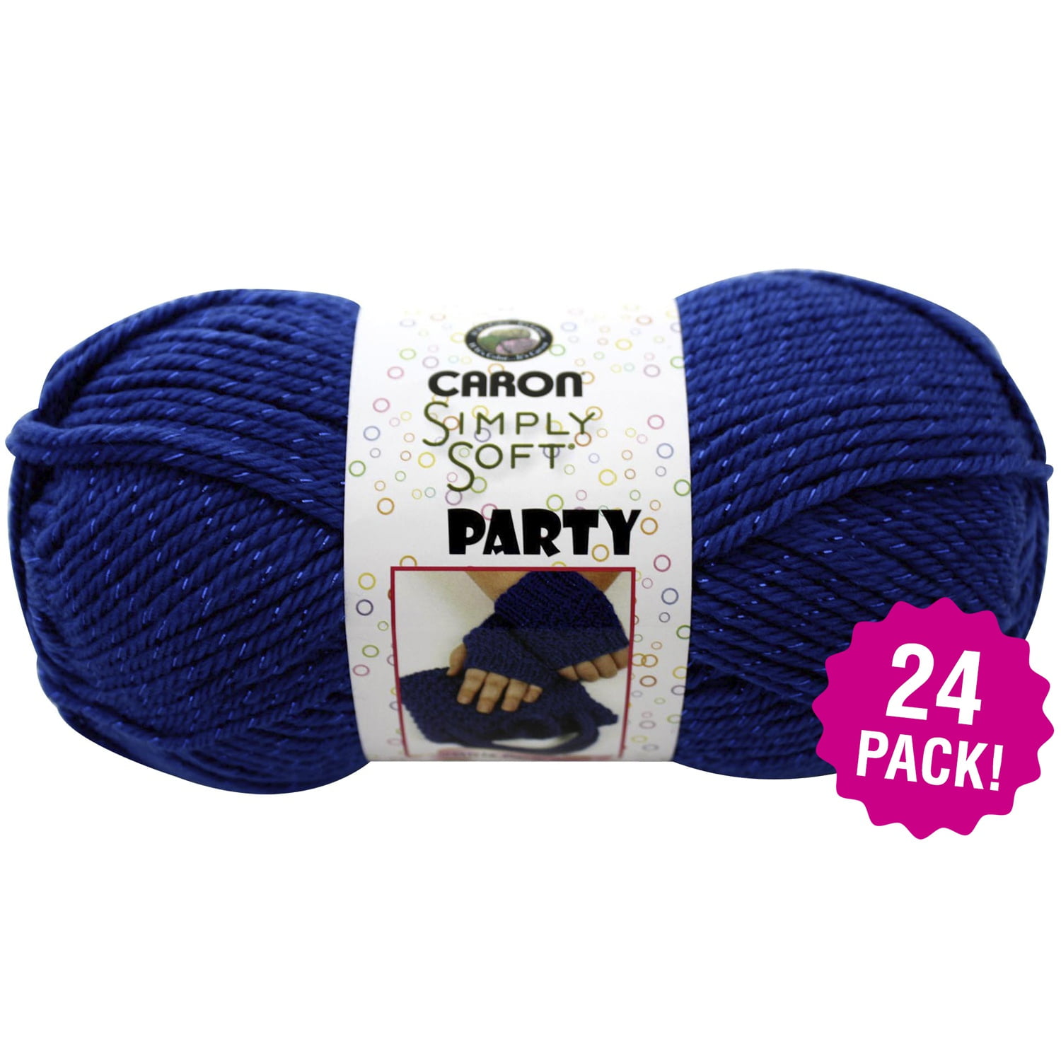 Multipack of 24 - Caron Simply Soft Party Yarn-Royal Sparkle - Walmart.com