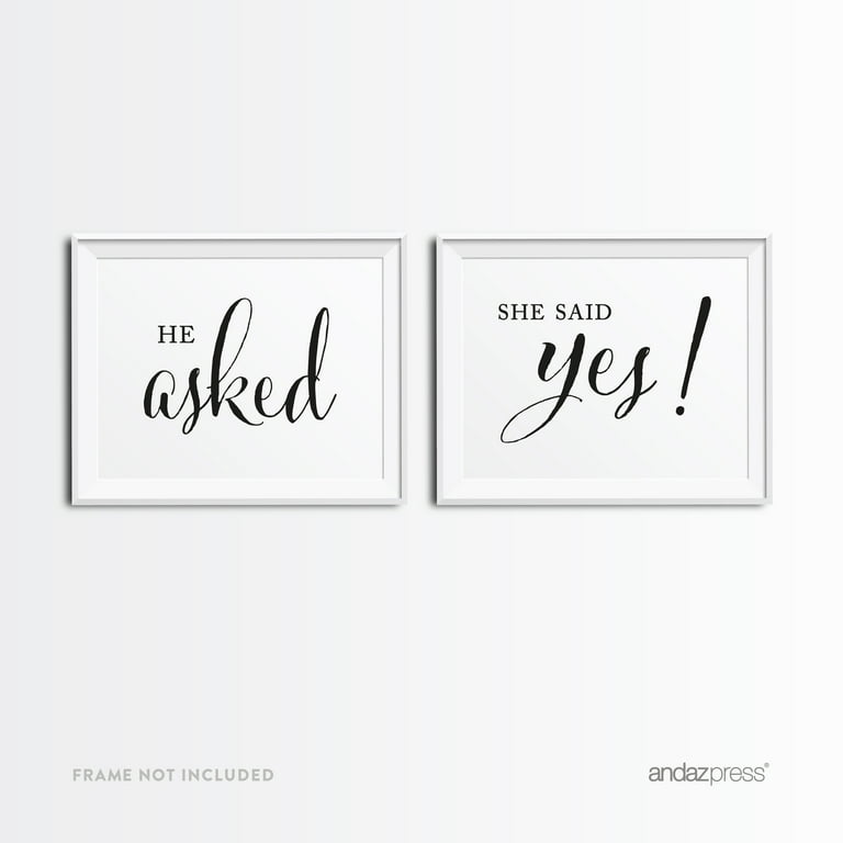 He Asked She Said Yes Signs We're Engaged Signs, 58% OFF