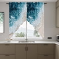 Blue Beige Swag Valances for Windows 63 inches Long, Gradient Ocean ...