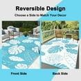 Ileading Reversible Straw Outdoor Mats 6'x9', Waterproof Aqua Blue Rug ...