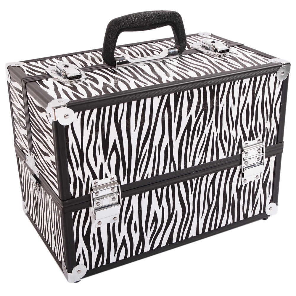 Tcbosik Makeup Handy Case Aluminum Alloy Jewelry Travel Suitcase, Zebra ...