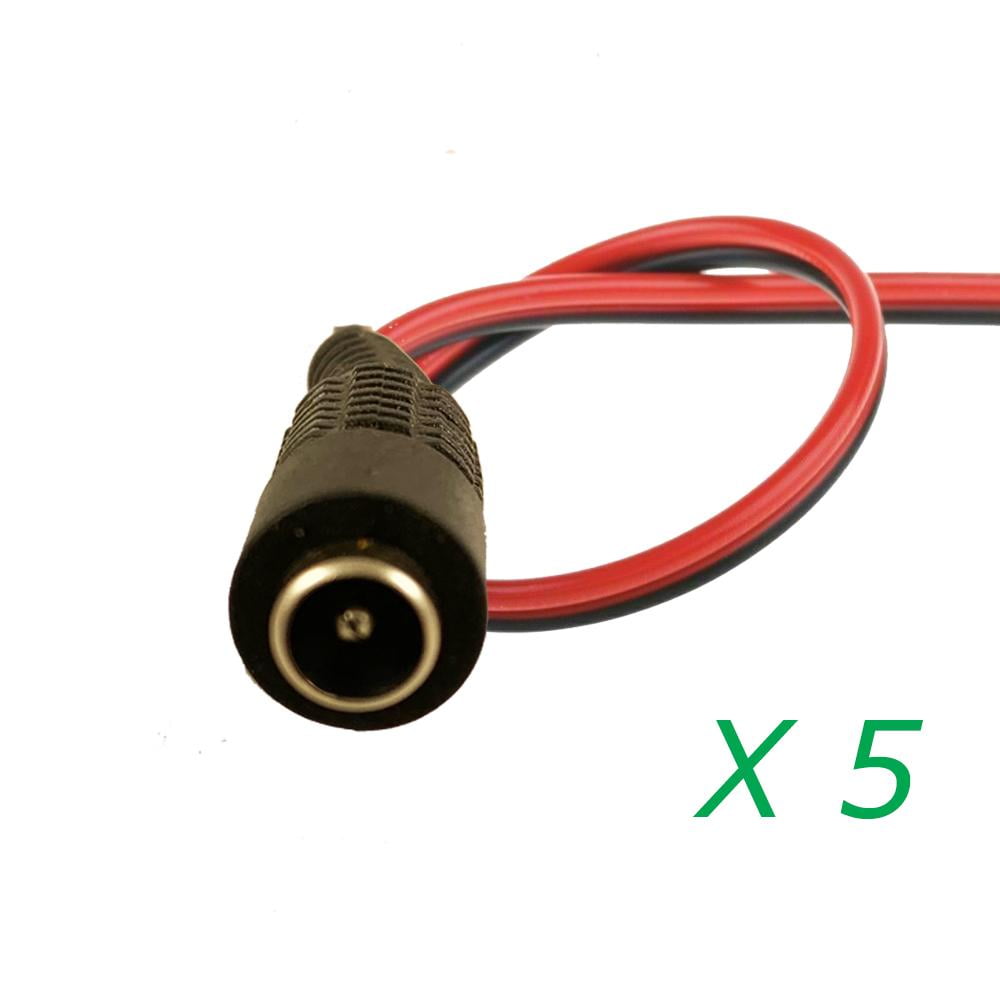 Female Power Pigtail DC 5.5mm x 2.1mm Connector For CCTV Cam LED Strips ...