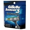Gillette Sensor3 Razor Blade Refills for Men, 8 Count - Pivoting Head ...