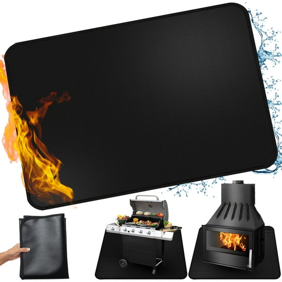 75 x 40 inch Under Grill Mats for Outdoor Grill, Double-Sided Fireproof ...