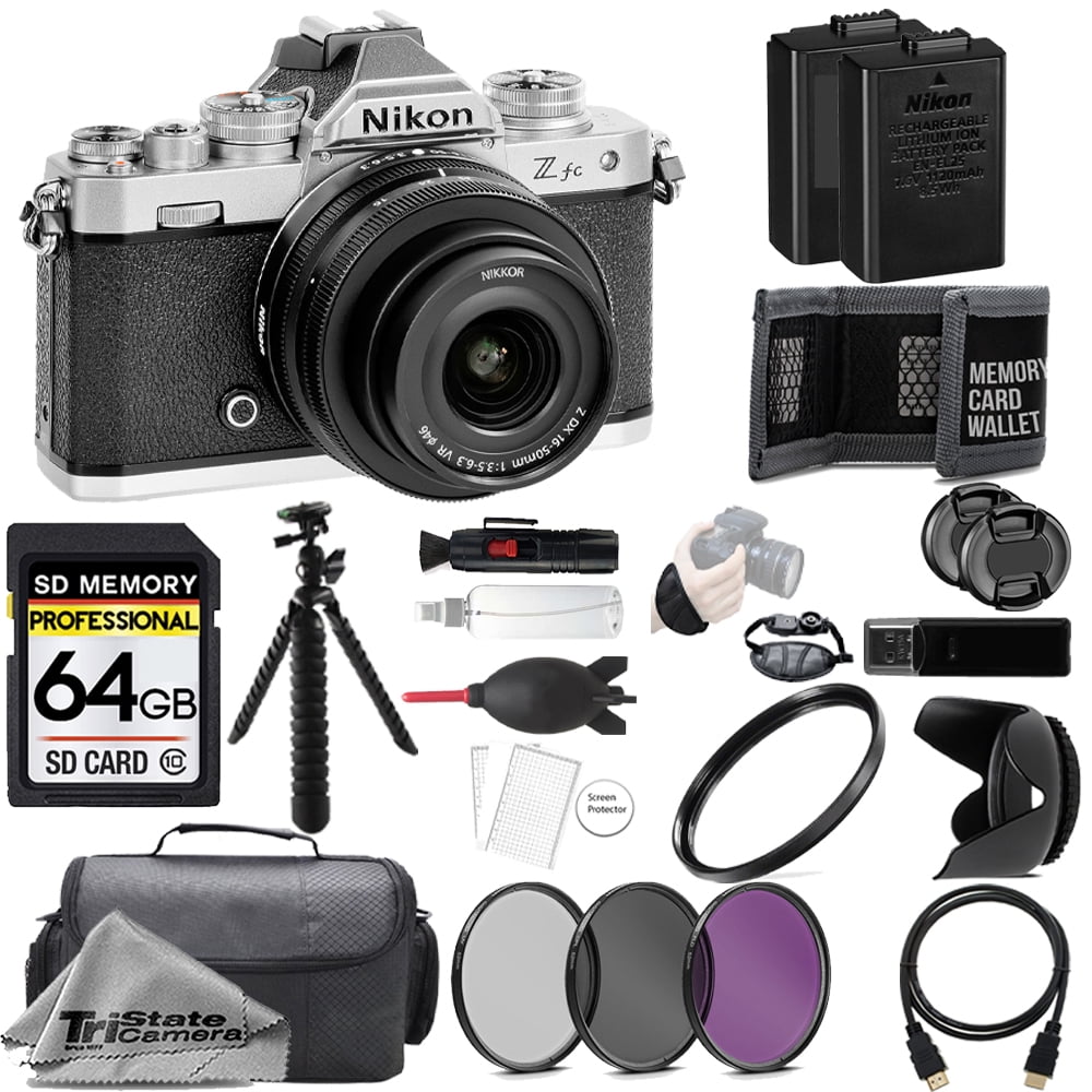Nikon Zfc Bundle: Mirrorless Camera, 16-50mm Lens, 64GB, Extra Battery ...