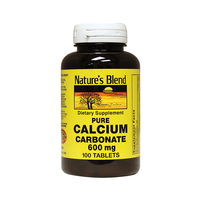Nature's Blend Pure Calcium Carbonate 600 mg 100 Tabs - Walmart.com