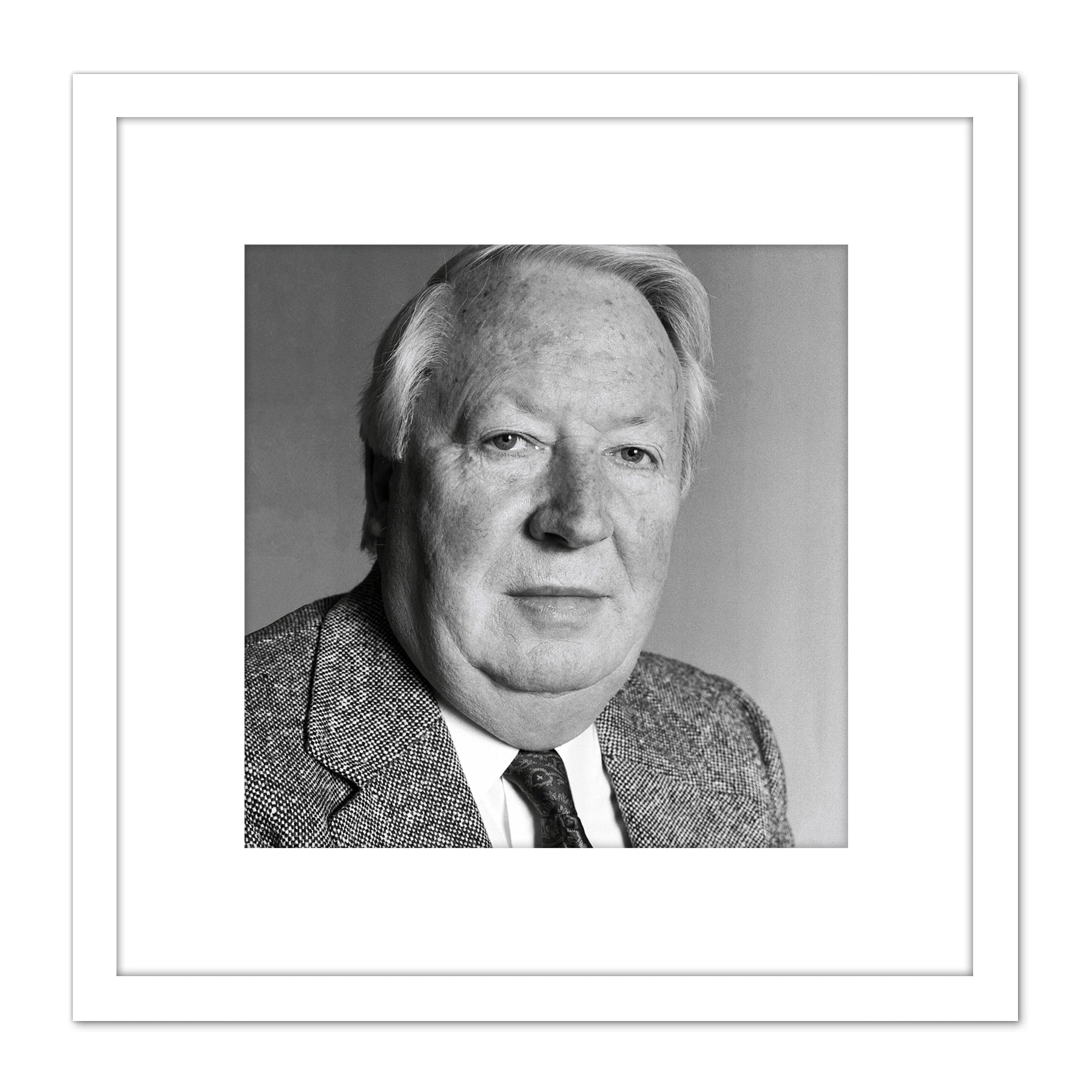 Warren Portrait Prime Minister Ted Heath Photo 8X8 Inch Square Wooden ...