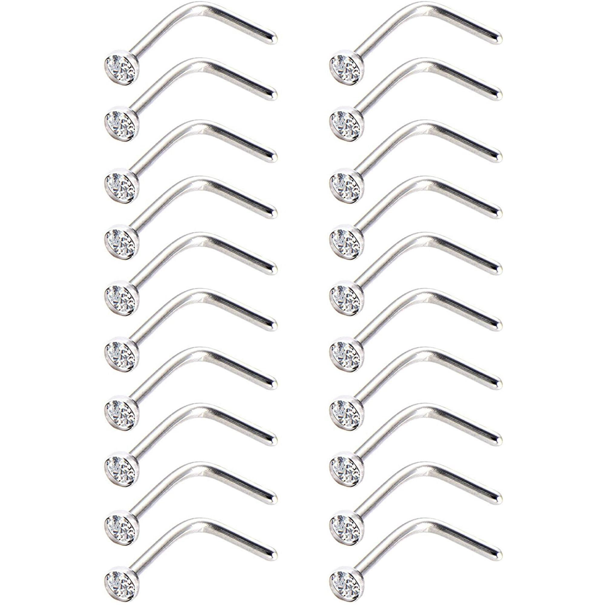 Click here for Jiaia 20 Pieces Stainless Steel Curved Nose Stud W... prices