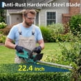 Cordless 22.4in Hedge Trimmer with 2x2.0Ah Batteries Brushless Motor ...