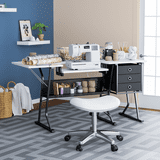 Magshion Sewing Machine Table with Fold-Down Top, Height Adjustable ...