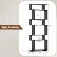 6-Tier S-Shaped Bookshelf, 64" Freestanding Geometric Bookcase, Home ...
