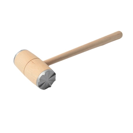 Wooden Meat Tenderizer Hammer, Dual-Sided Hammer Meat Mallet Tool with ...