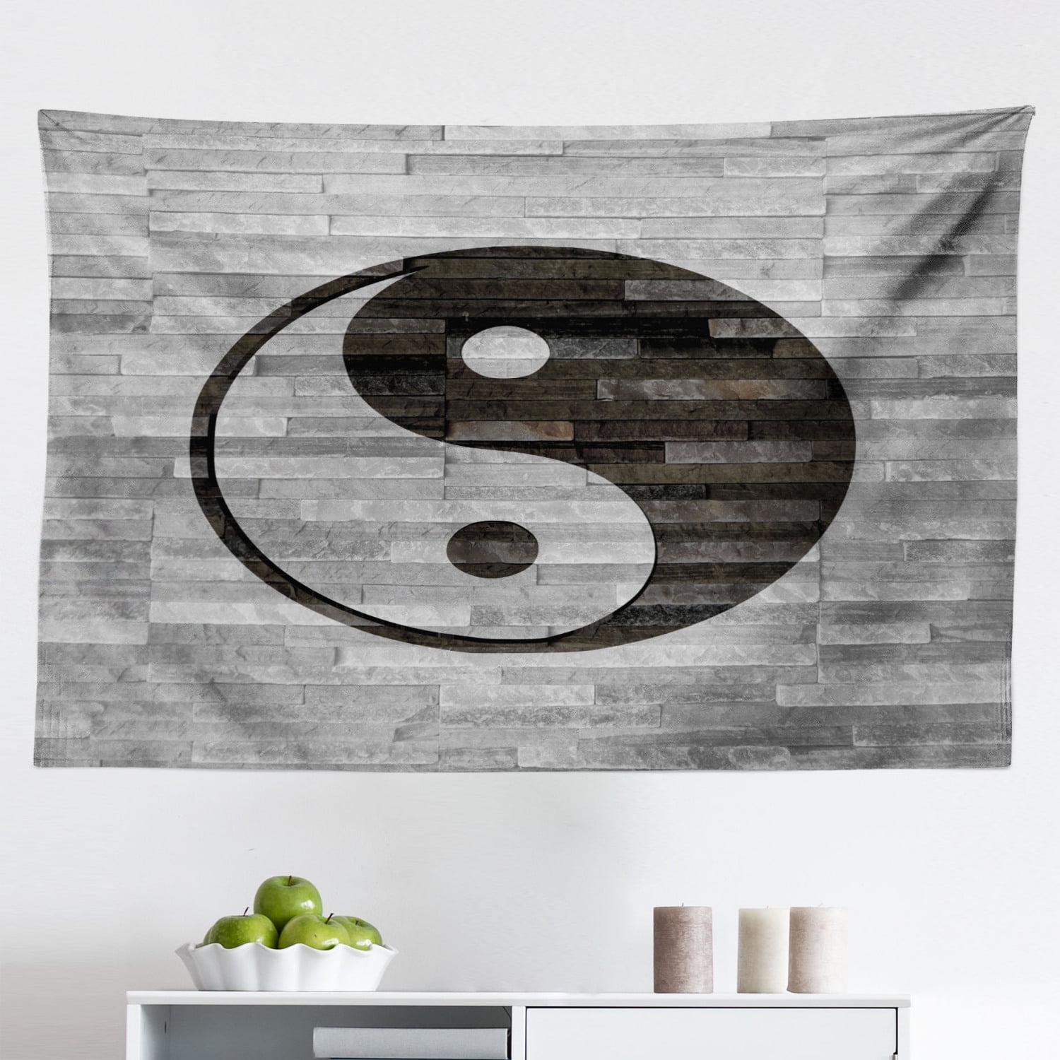Ying Yang Tapestry, Watercolor Painting Style Arts Culture Theme ...