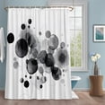 Abstract Ink Shower Curtain Set with Hooks, Black Ink Splatter Bubbles ...