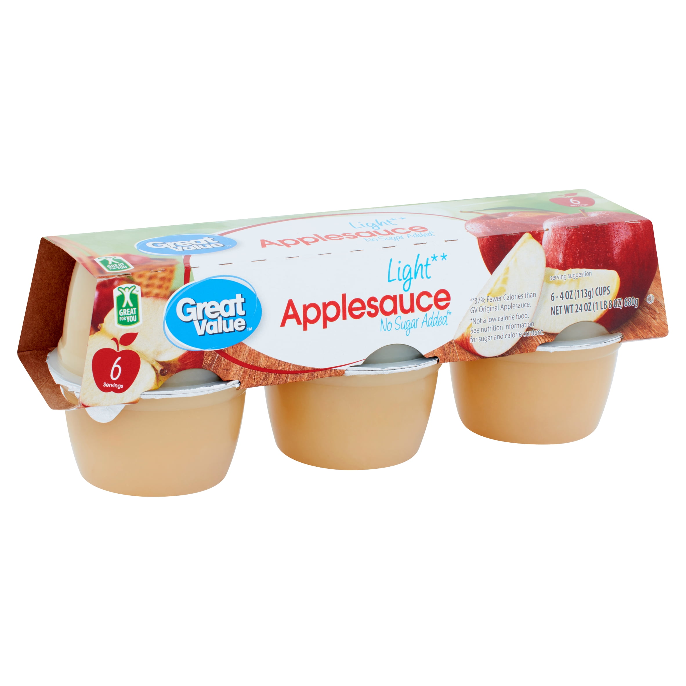 Great Value Light Applesauce, 4 oz, 6 Ct – Walmart Inventory Checker ...