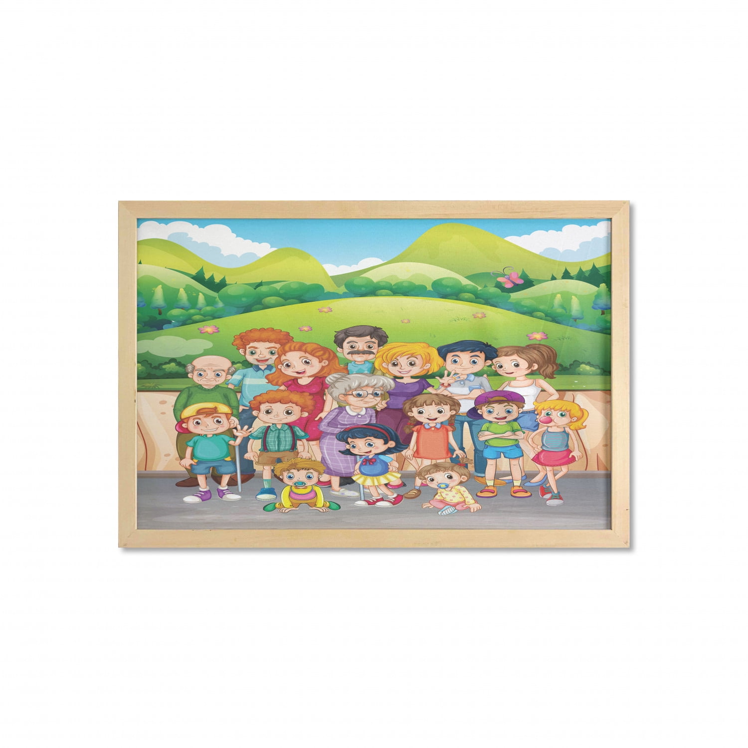 Cartoon Family Waving