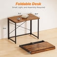 Quick-Folding Computer Desk Space Saver Brown 31.5 Inch with ...