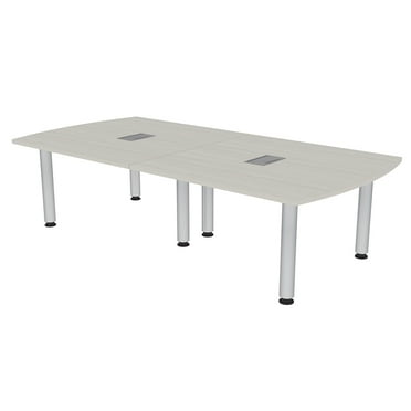 8 Person Rectangular Conference Table Silver Post Legs Power And Data ...