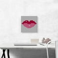 ARTCANVAS Pink Pixel Lips Emoticon Jewel Pixel Canvas Art Print - Size: 12" x 12" (1.50" Deep ...