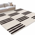 Black Stripe 3'x5' Area Rugs Country Vintage Boho Minimalist Horizontal ...