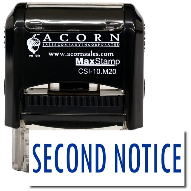 Self-Inking Second Notice Stamp with Mint Green Ink - Walmart.com