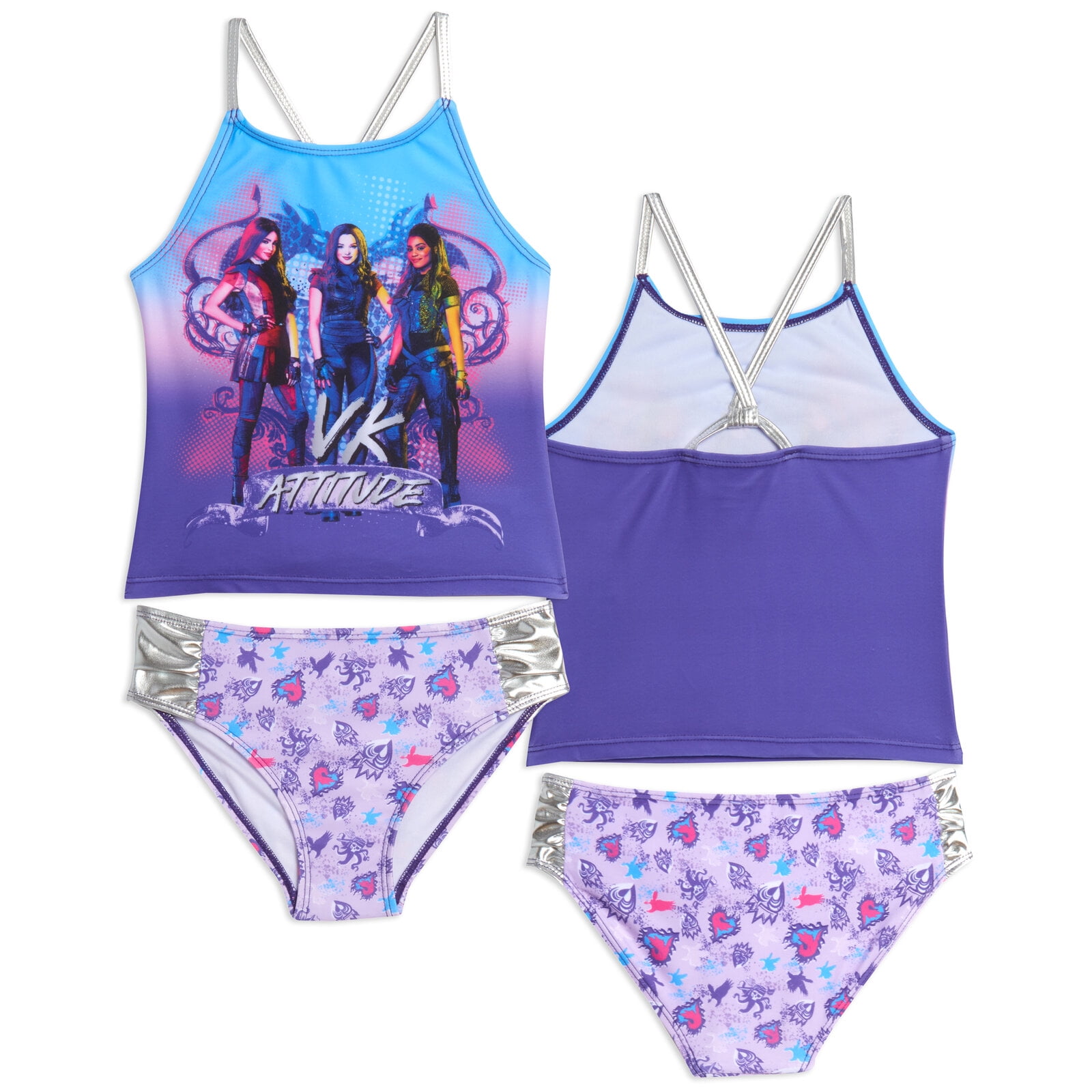 Disney Descendants Mal Evie Uma Little Girls Tankini Top and Bikini ...
