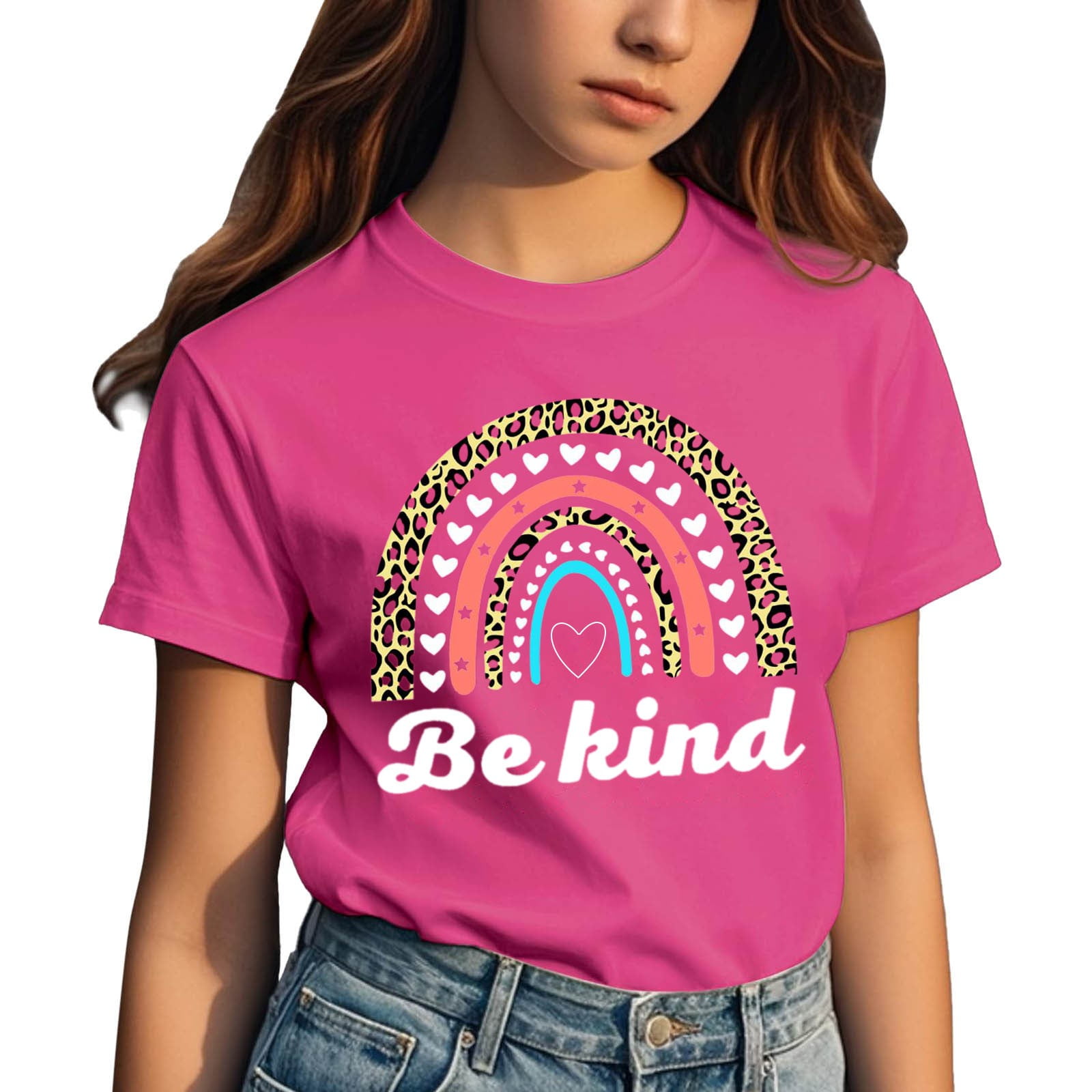 Click here for Weiyll Girls T Shirts Rainbow Anti Bullying Print... prices