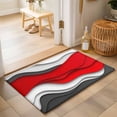 2x3ft Area Rug,Red White Black Gradient Ocean Waves Washable Large Rugs ...