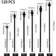 120 push-type installation ties, 6 different sizes, black nylon car ...