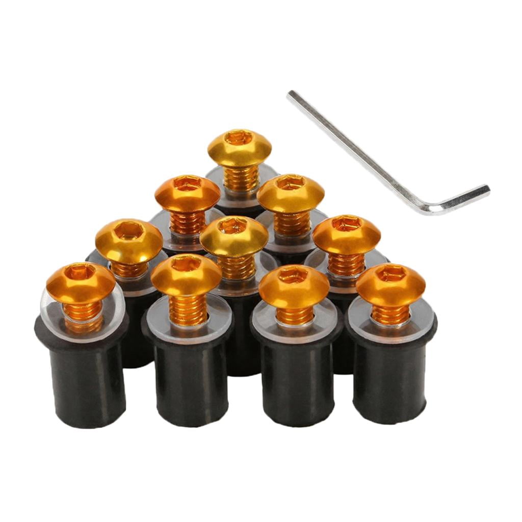 10 Pcs Universal Windscreen s M5 Screw Windshield Fairing Kit - Walmart.com