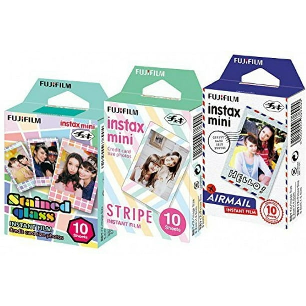 Fuji Instax Mini Stained Glass, Stripe and Airmail Films (Mini 8/50s ...