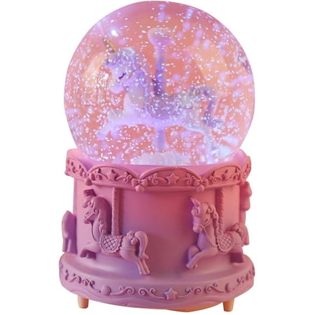 Rotate Music Box, Carousel Music Box Snow Globe, Glass Crystal Ball ...